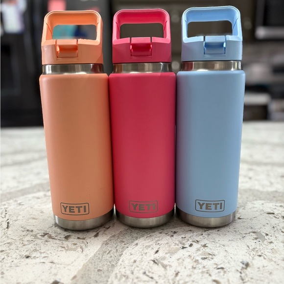 Yeti | Other | Lot Of Three Colorful Yeti Tumblers 26 Oz No Straw ...